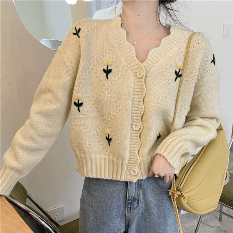 Cottagecore Crop Sweet Print Cardigan – Toadds
