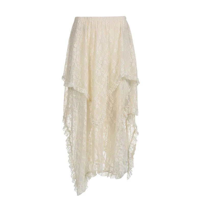 Ivory Cascade Lace Skirt – Toadds
