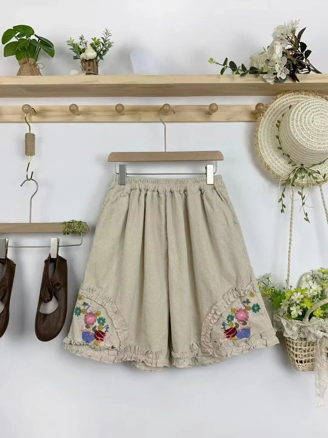Folklore Fancy Embroidered Shorts – Toadds